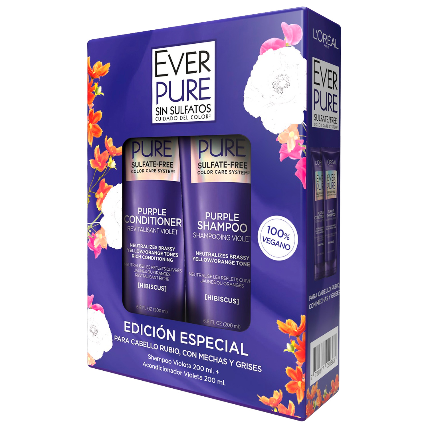 Pack L'Oréal Paris Ever Pure Purple Shampoo 200ml + Acondicionador ...